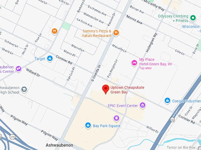 16. uptown cheapskate green bay map