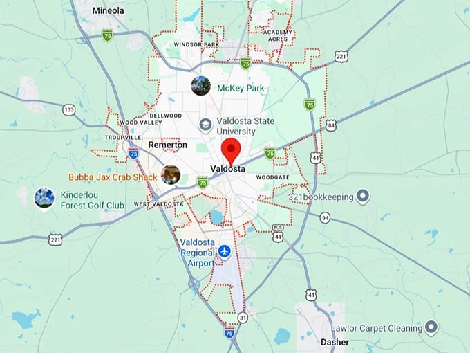 16. valdosta, ga map