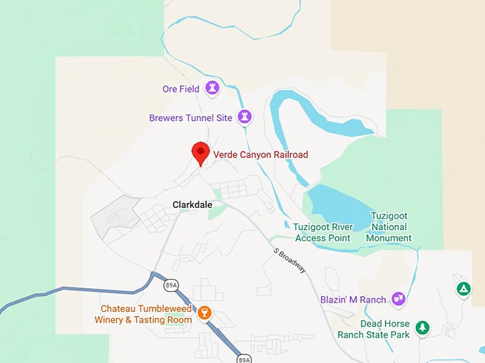 16. verde canyon railroad map