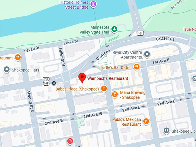 16. wampach's restaurant's map