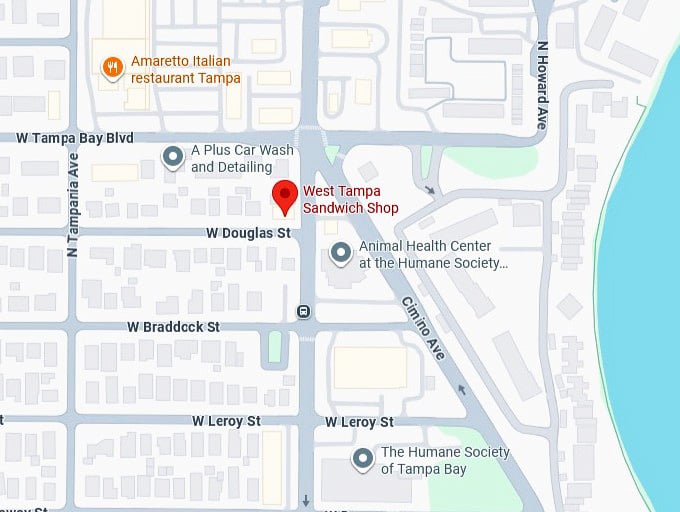 16. west tampa sandwich shop's map