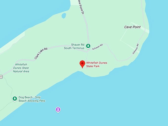 16. whitefish dunes state park map