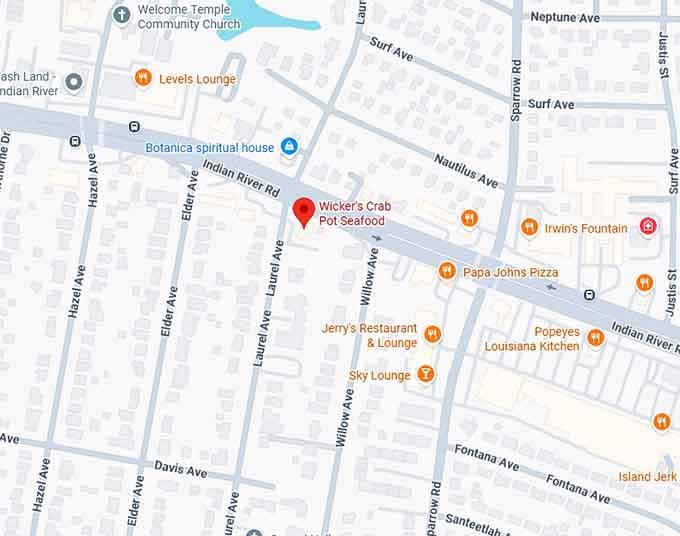 16. wicker's crab pot seafood map