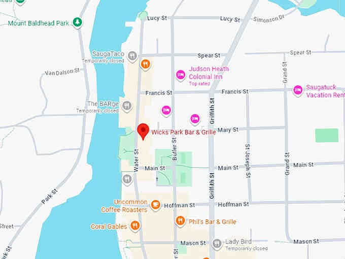 16. wicks park bar & grille map