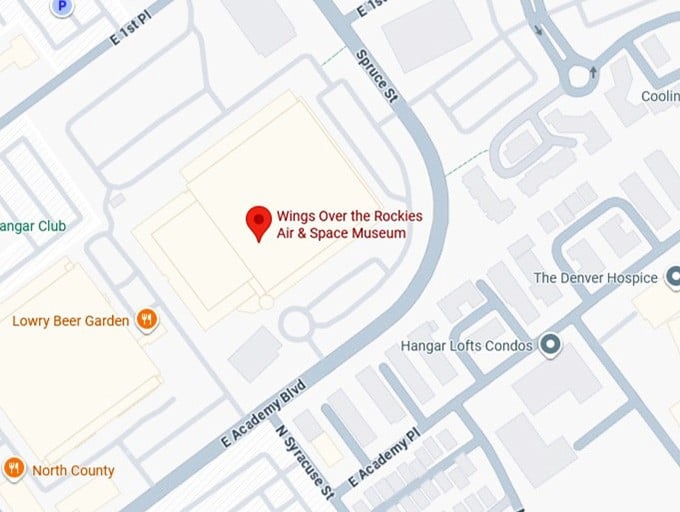 16. wings over the rockies air & space museum map