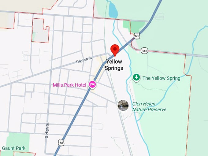 16. yellow springs, oh map