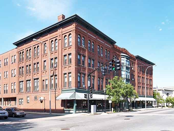 These handsome brick buildings stand tall like they've been holding down Main Street since your grandparents were kids.