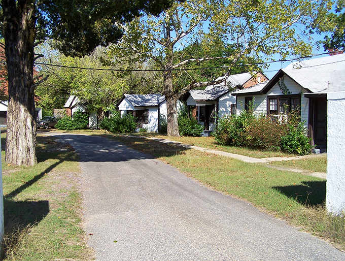 Quiet streets lined with modest homes where neighbors still know each other's names and nobody's in a rush.