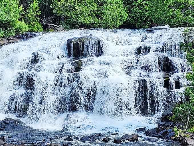 Nature's staircase tumbles down in foaming white cascades that make your heart skip a beat with pure joy.