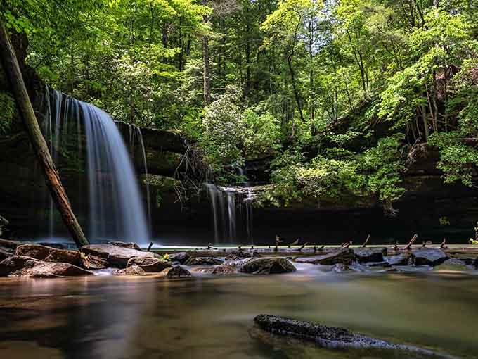 This emerald forest hideaway delivers a silky curtain of water that'll make your camera very happy indeed.