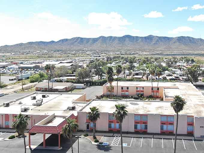 Small-town charm meets big desert sky in this quiet corner where mountains frame everyday life beautifully.