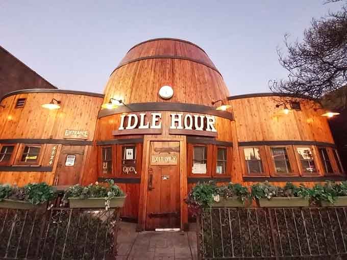 That glowing wooden barrel isn't storing wine—it's storing memories, laughter, and some seriously good times inside.