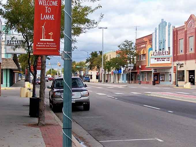 Welcome to Lamar, where the red banners wave hello and Main Street looks like a Norman Rockwell painting come to life.