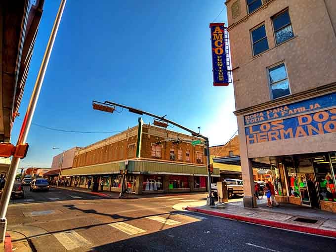 Downtown Laredo's historic charm beckons with its vintage signage and storefronts. Like stepping into a Texas time capsule where your dollar stretches further.