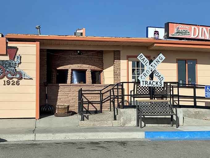 The Luxury Diner's railroad-themed entrance isn't just decoration &ndash; it's housed in an actual vintage train car! Wyoming history served with a side of pancakes.