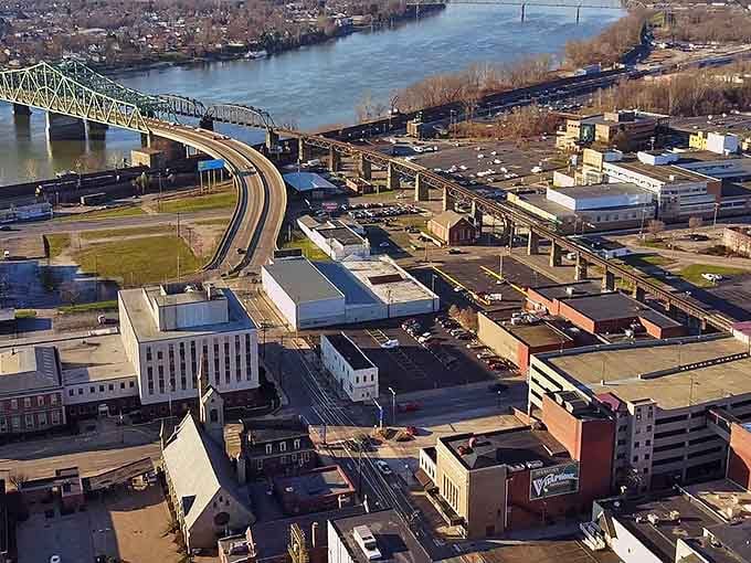 Parkersburg's downtown spreads along the Ohio River like a perfectly planned neighborhood where every street tells a story.
