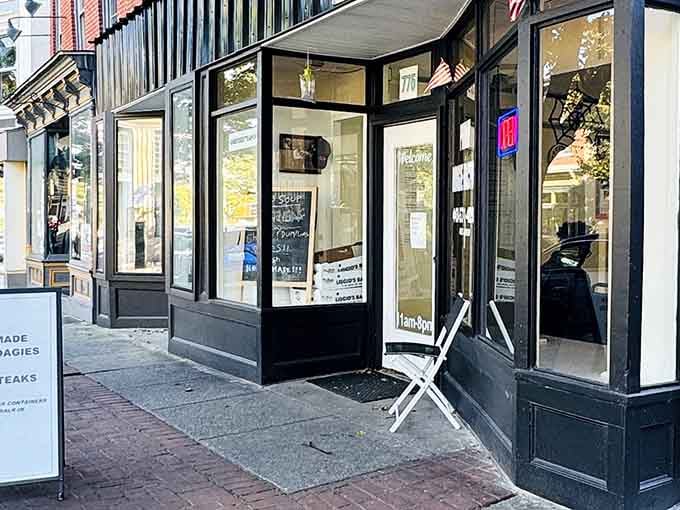 Classic storefront charm meets serious sandwich business &ndash; those big windows let you watch the hoagie magic happen inside.