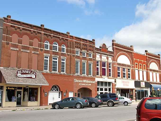 Classic brick storefronts line this charming street where shopping local doesn't mean emptying your wallet completely.