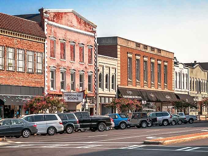 Historic downtown Rome's brick buildings stand like colorful sentinels, where small-town charm meets big-city architecture.