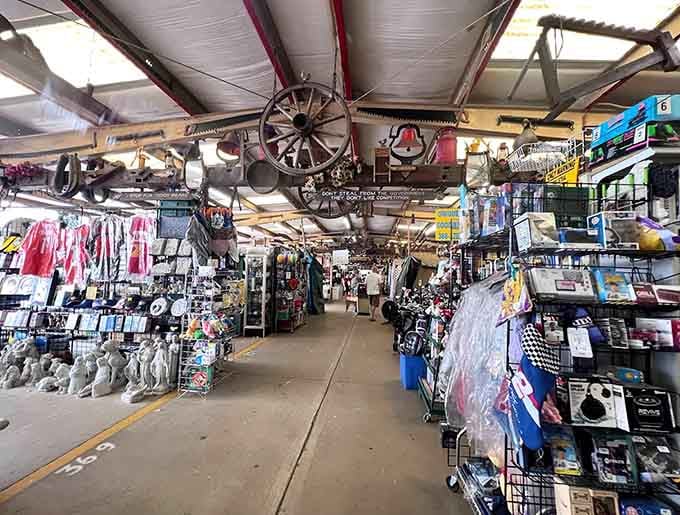 Look up and you'll see wagon wheels hanging from the ceiling like a pioneer's fever dream come true.