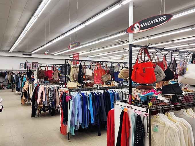 Those handbags hanging overhead are like beacons calling you toward your next great find.