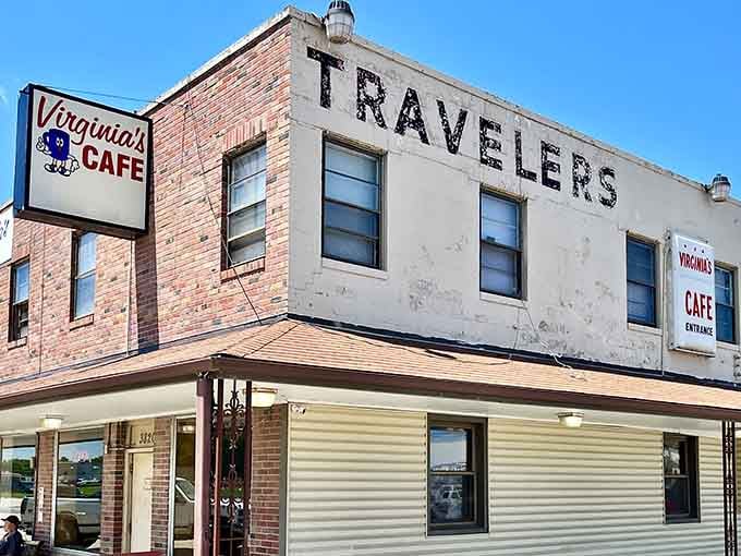 The "TRAVELERS" sign above Virginia's Cafe isn't just vintage decor&mdash;it's a time machine promising pancakes that could make your grandma jealous.