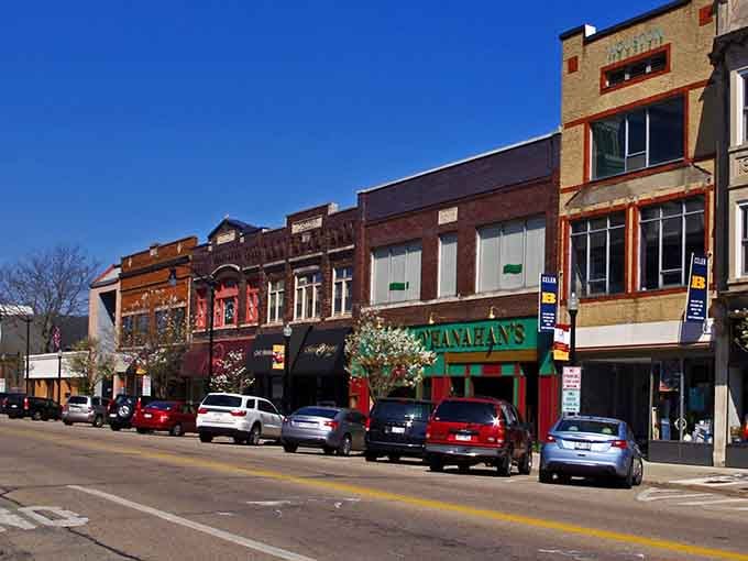 Local businesses line Beloit's main street, offering affordable shopping without big-city price tags.