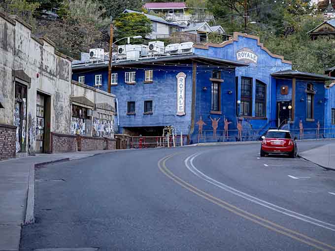 That bright blue building clinging to the hillside isn't a mirage&mdash;it's Bisbee's colorful personality on full display.