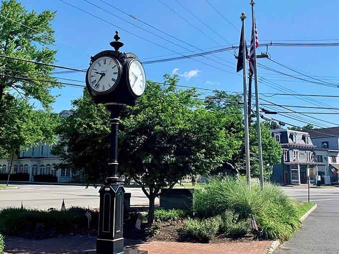 That classic town clock stands guard over Chester's streets, keeping time like it has for generations past.