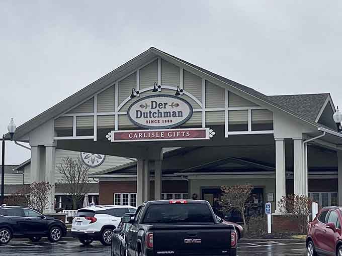 Rain or shine, this Carlisle Gifts entrance leads to fried chicken paradise that's worth every single calorie.