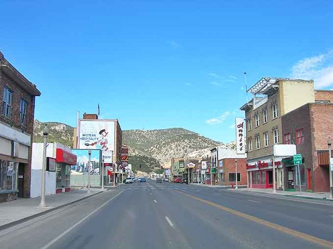 Mountains frame Ely's downtown, where local businesses have served generations of Nevadans.