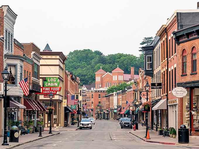 Main Street stretches out like a movie set, except the shops sell real antiques and actual pie.