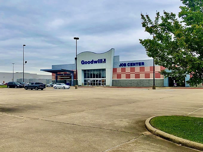 Blue skies and blue bargains await! Goodwill Pierremont's spacious parking lot hints at the treasure trove inside.