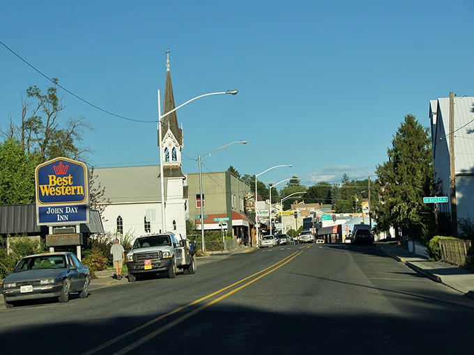 That white church steeple rising above downtown is like a beacon calling you back to simpler days.