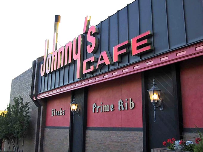 The classic brick and black exterior of Johnny's screams "serious steakhouse business." This place has seen more celebrations than a party store.