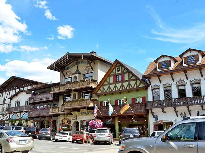 Those flower-draped balconies and timber-frame buildings prove you don't need a passport to feel like you're in the Alps.
