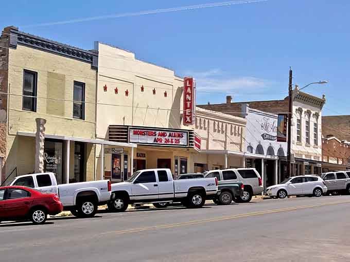 That vintage theater marquee beckons like a beacon from simpler times when Saturday matinees cost a quarter.