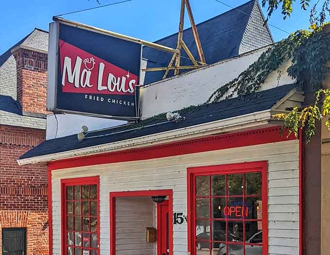 Ma Lou's iconic sign beckons chicken lovers like a lighthouse guiding hungry sailors to crispy, golden shores.