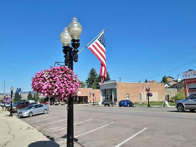 Those hanging flower baskets add charm to a town that's already prettier than most Hollywood backlots.