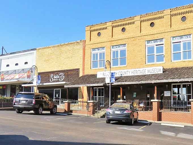 Downtown Pocahontas showcases well-preserved storefronts including the Heritage Museum, where history meets small-town economics.