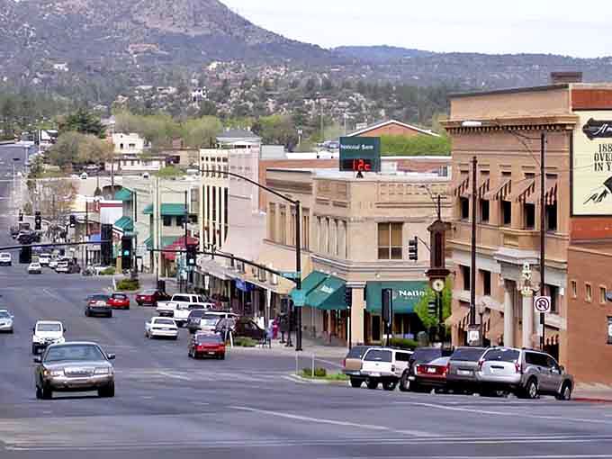 Prescott's mountain-backed main street offers small-town charm with big-time views. The perfect backdrop for your morning coffee ritual.