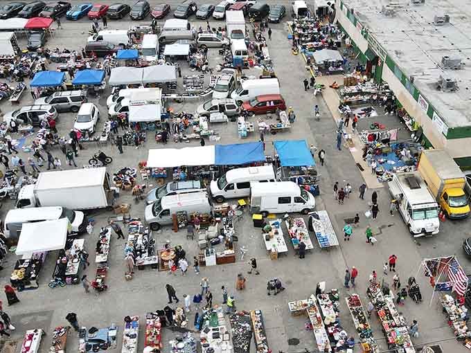 From above, this sprawling marketplace looks like a treasure hunter's dream come true with endless possibilities.