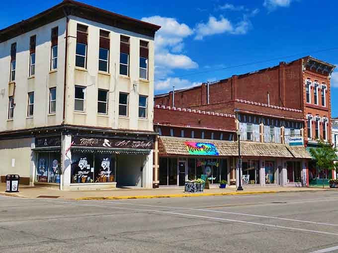 These stately facades have watched generations pass by, each brick holding memories of simpler times.