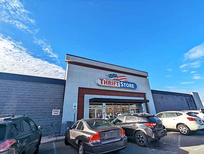 Red, white, and blue never looked so budget-friendly - this thrift paradise proves shopping can be both patriotic and profitable.