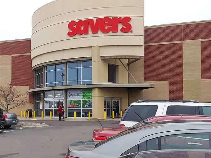 Savers in Woodbury stands proud against the Minnesota sky. Where one person's castoffs become another's perfect find.