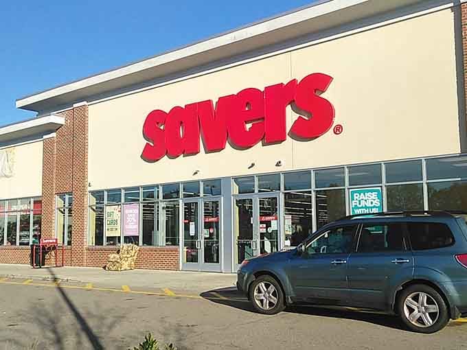 Sunshine gleaming off those glass doors practically beckons you inside where racks of bargains await your discovery today.