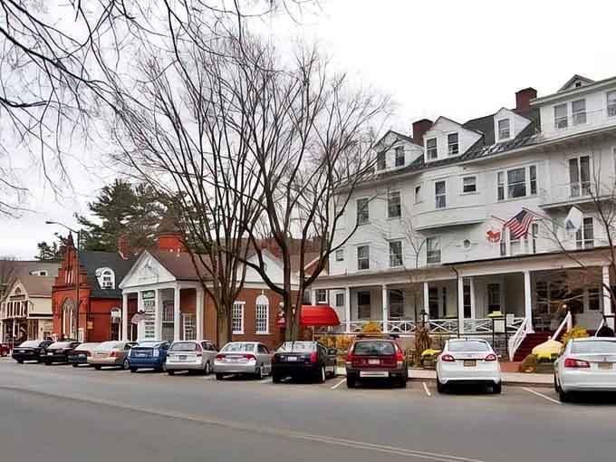 When a town's main street looks this inviting, you know the Red Lion Inn's porch rockers are calling your name.