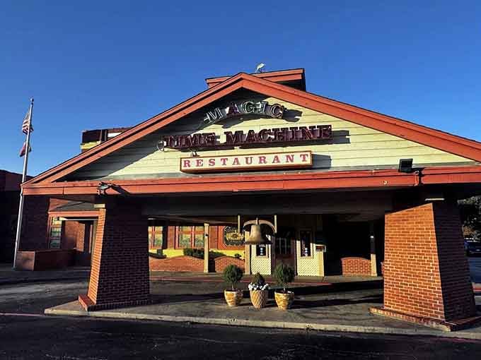 Daylight reveals the charming architecture where costumed servers turn every meal into an unforgettable theatrical adventure.