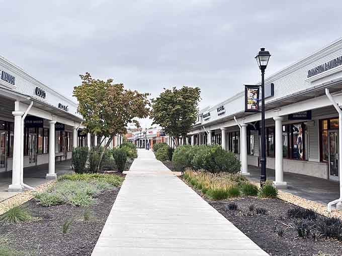 Wide walkways and thoughtful landscaping make this shopping village feel less like a mall, more like a destination.