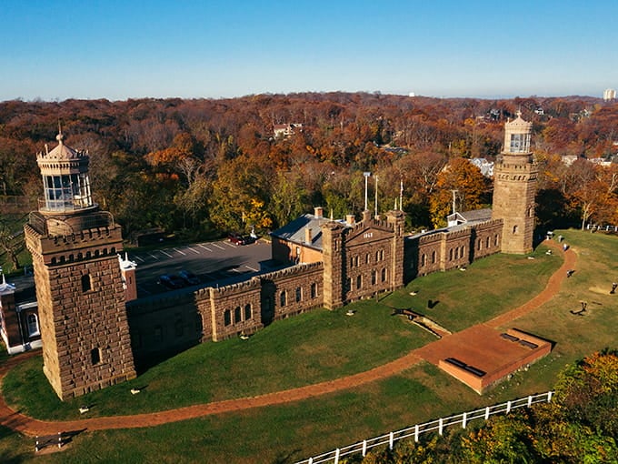 Two majestic towers connected by history, proving New Jersey's coastal landmarks rival anything up north.